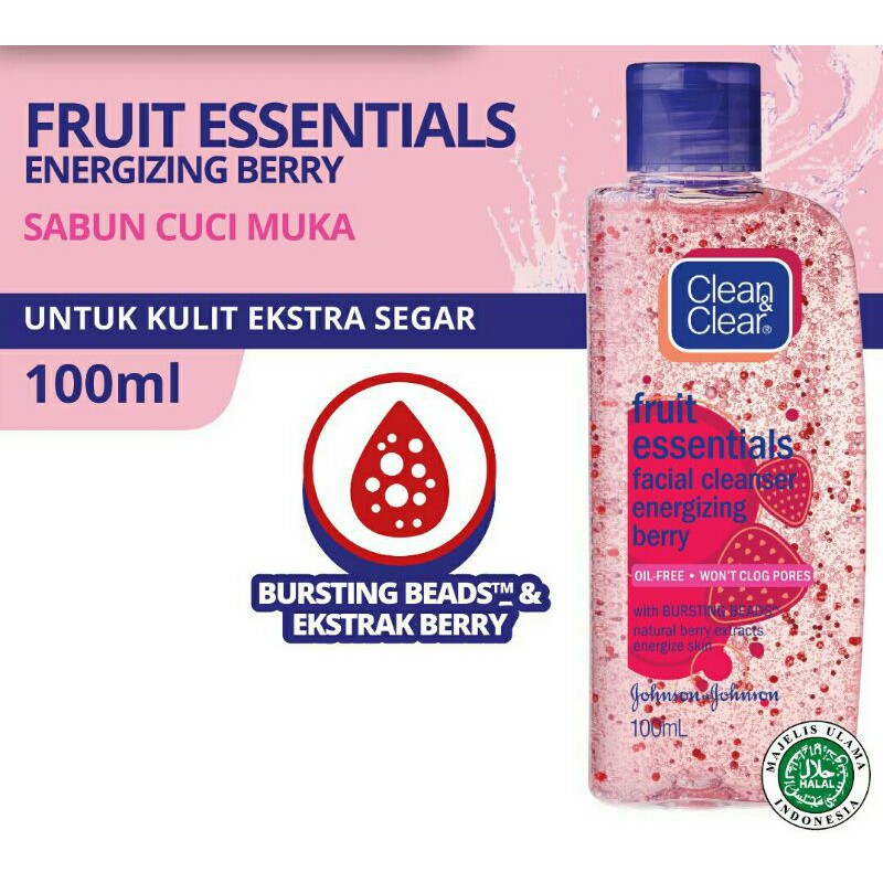 Jual Clean & Clear Energizing Berry Face Wash - 100ml (Ukuran BESAR ...