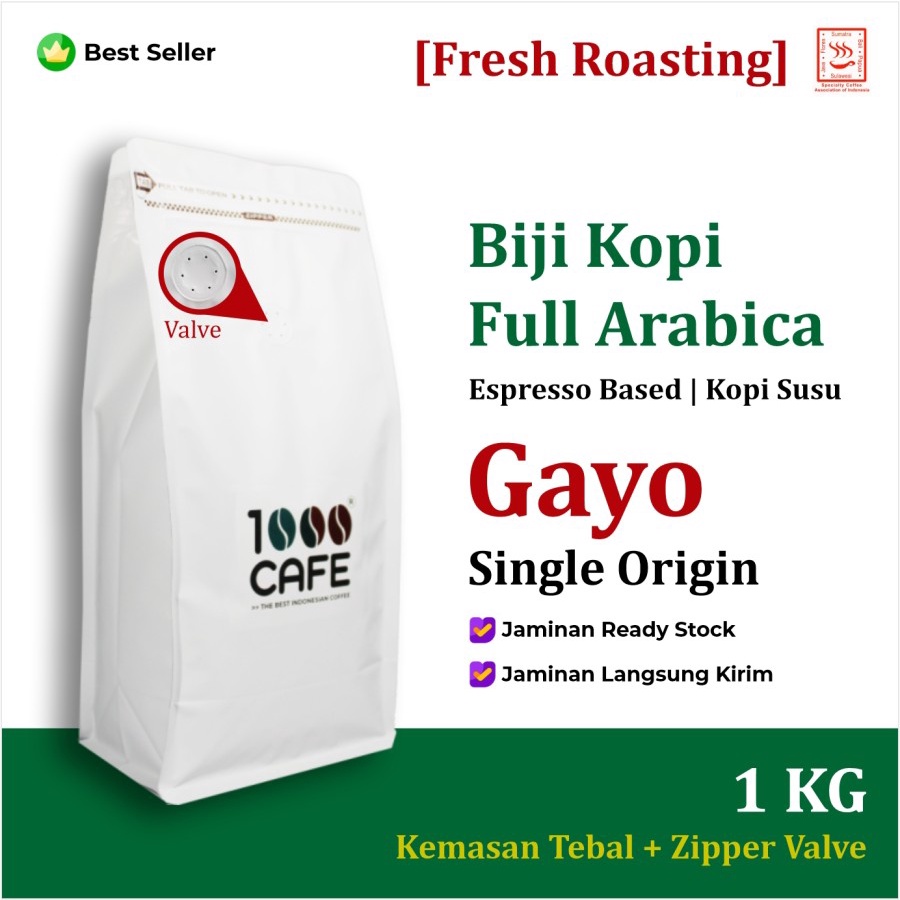 Jual Biji Kopi Full Arabica Gayo | Espresso | Kopi Susu 1Kg [Kode 510 ...