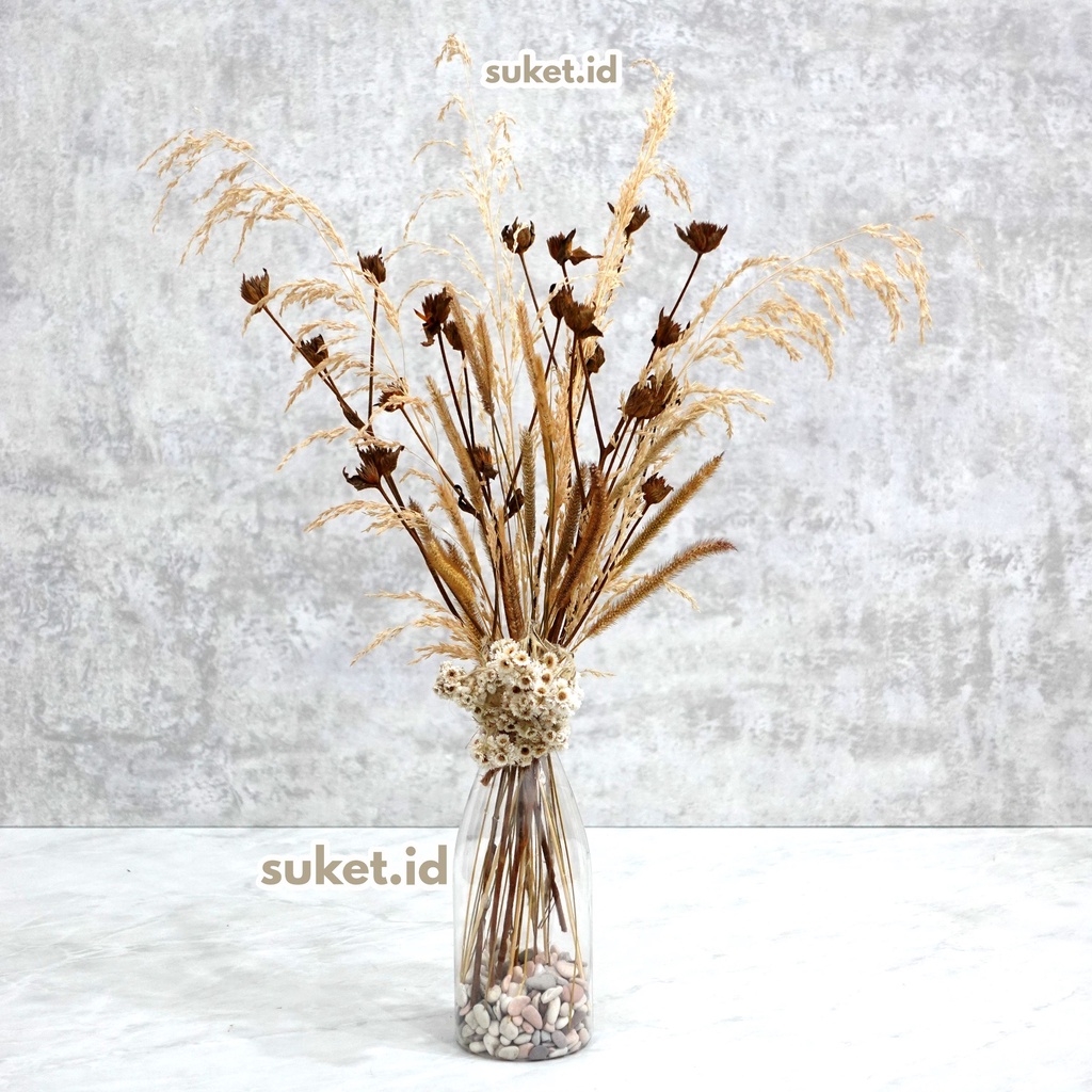 Jual PAKET LENGKAP BUNGA RUSTIK + VAS TRANSPARAN ANTI PECAH | Shopee ...