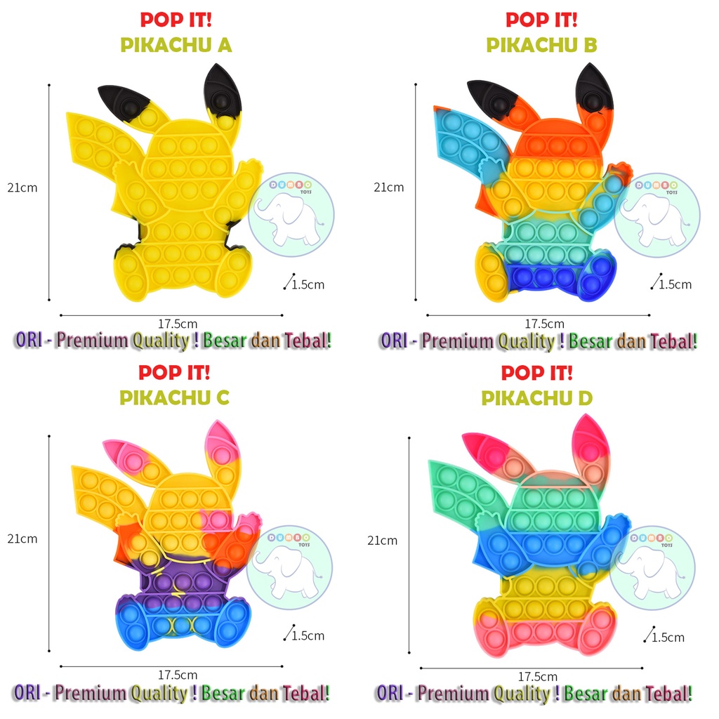 Jual Pop It Murah Original Pikachu Baru Rainbow Lucu Fidget Toys ...
