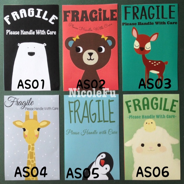 Jual Sticker Fragile 9x14cm WATERPROOF (Animal SERIES) | Shopee Indonesia