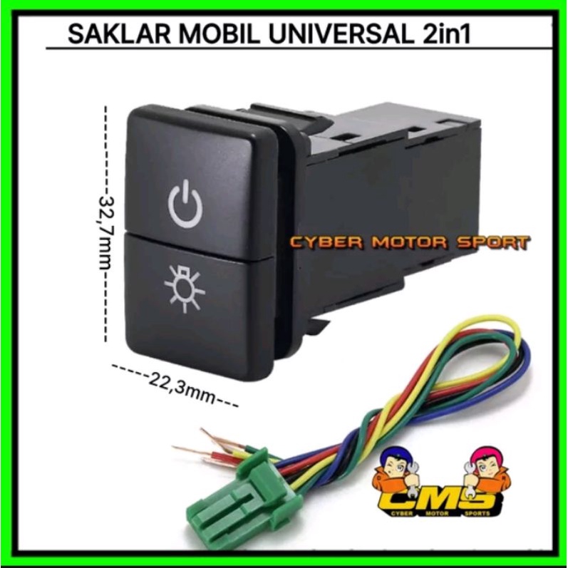 Jual saklar lampu 2in1. Switch lampu double . tombol switch foglamp ...