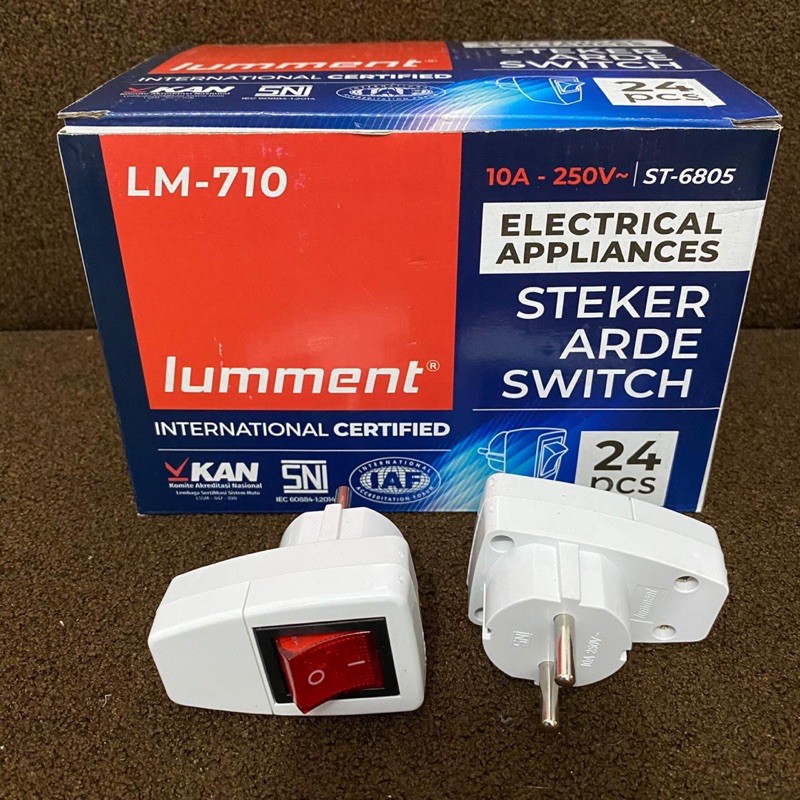Jual STEKER ARDE SWITCH 10A - 250 VOLT ST-6805 MERK LUMMENT/ sambungan ...