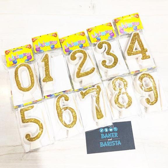 Jual Lilin Angka Ulang Tahun Gold Glitter Lilin Angka Glitter Bday ...