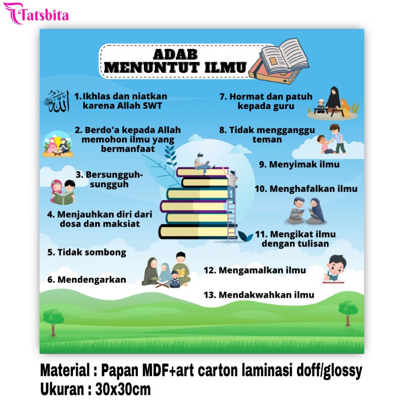 Jual TATSBITA PAJANGAN HIASAN DINDING DEKORASI WALL DECOR ADAB MENUNTUT ...