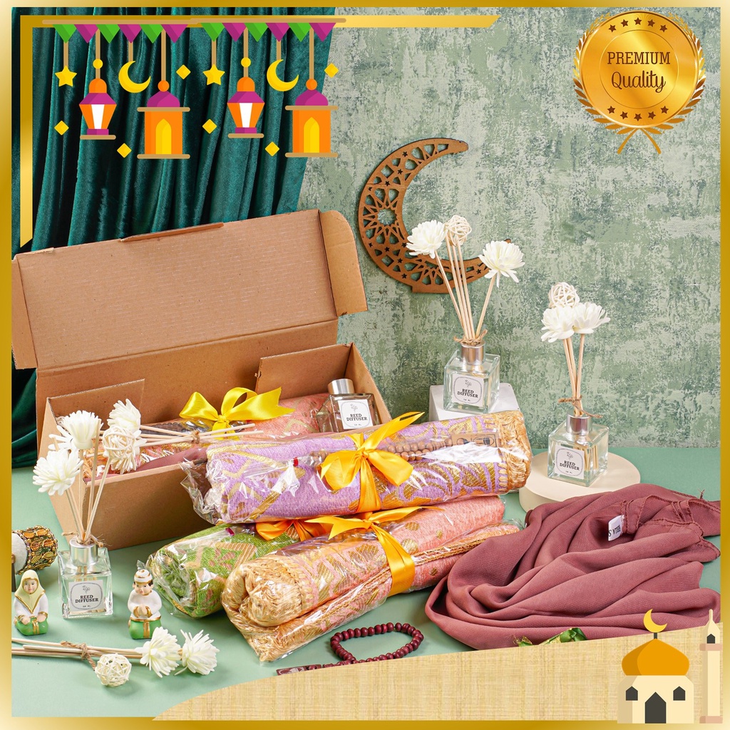 Jual Paket Kado Sajadah Premium 110 x 70 cm Packing Box Free Tasbih ...