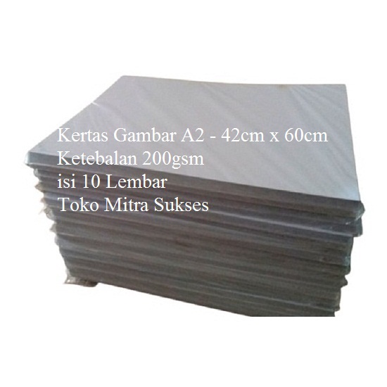 Jual Kertas Gambar 200gsm A2 - 42cm x 60cm isi 10 Lembar | Shopee Indonesia