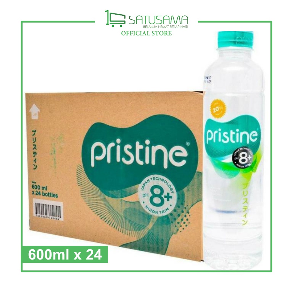 Jual Pristine 8+ water 600ml x 24 Botol / Air Mineral | Shopee Indonesia