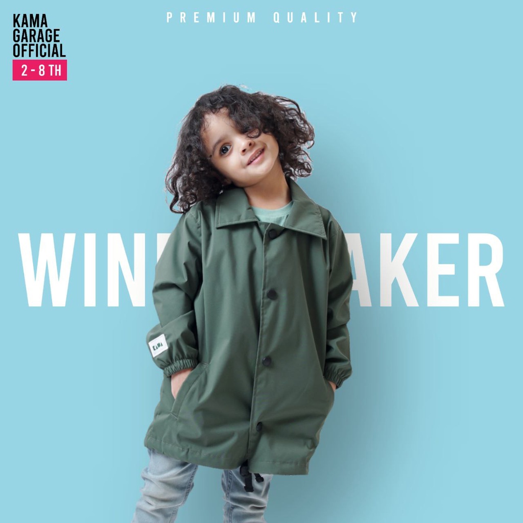 Jual KAMA GARAGE Jaket Windbreaker Anak Parasut Premium | Shopee Indonesia