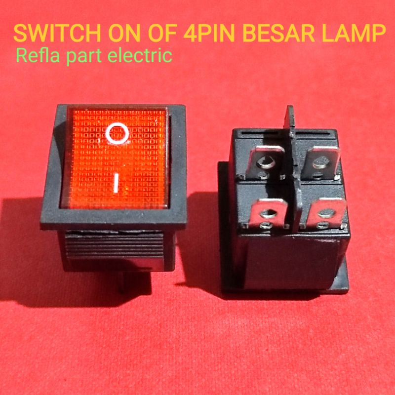 Jual Switch Besar 4pin +lampu (switch power 4pin +lampu) | Shopee Indonesia