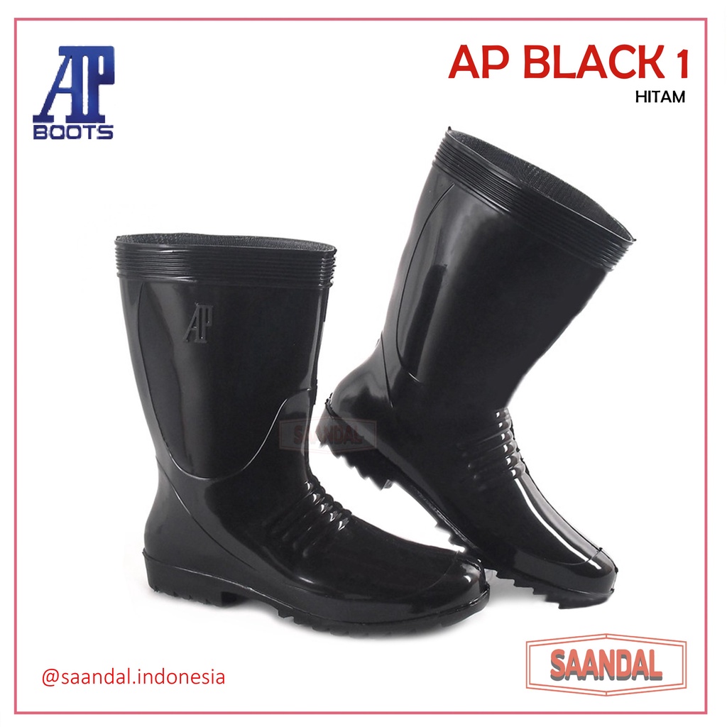 Jual Sepatu Boots Hitam Pendek AP 1 APD Safety Sepatu Proyek | Shopee ...