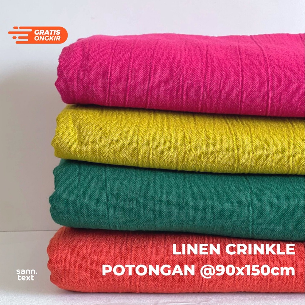 Jual Kain Kahatex Linen Crinkle Potongan @90x150 Per Warna | Shopee ...
