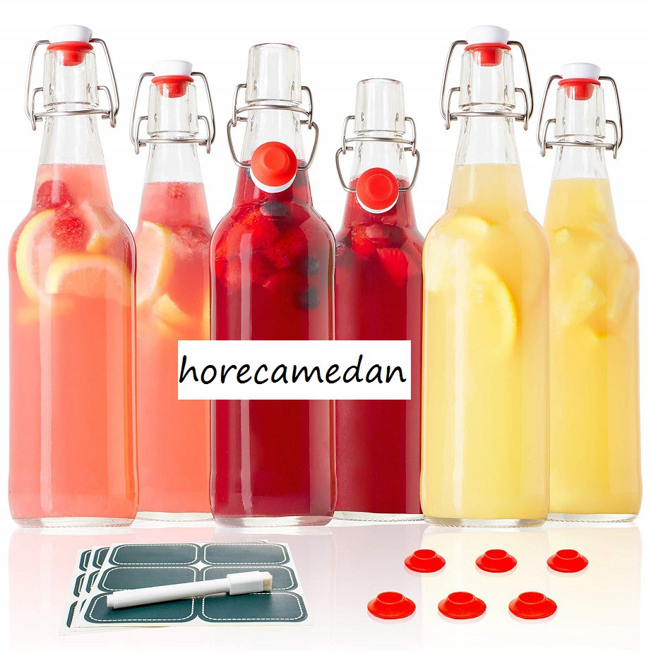 Jual Glass Bottle / Botol Kaca kedap udara anti tumpah reuseable 500ml ...
