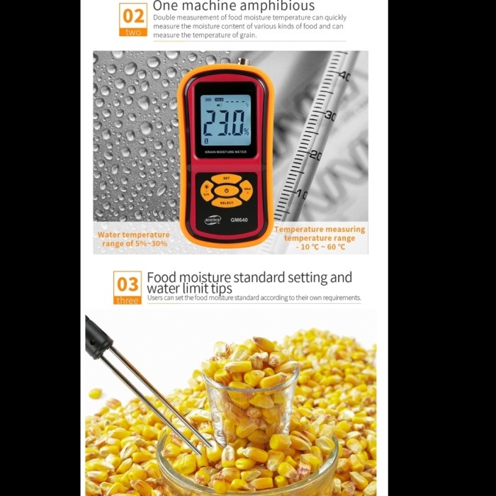 Jual GM640 Grain Moisture Meter Alat Ukur Kandungan Air Padi Biji Beras ...