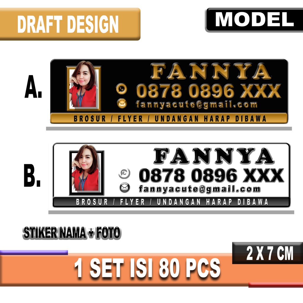 Jual Stiker Nama Cetak/Custom Sticker Foto Stiker Label Nama Untuk ...