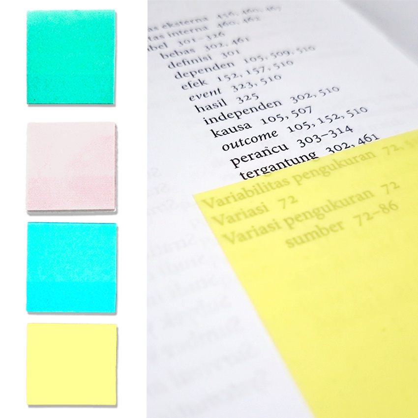 Jual Sticky note transparan warna warni memo post it aestethic lucu ...