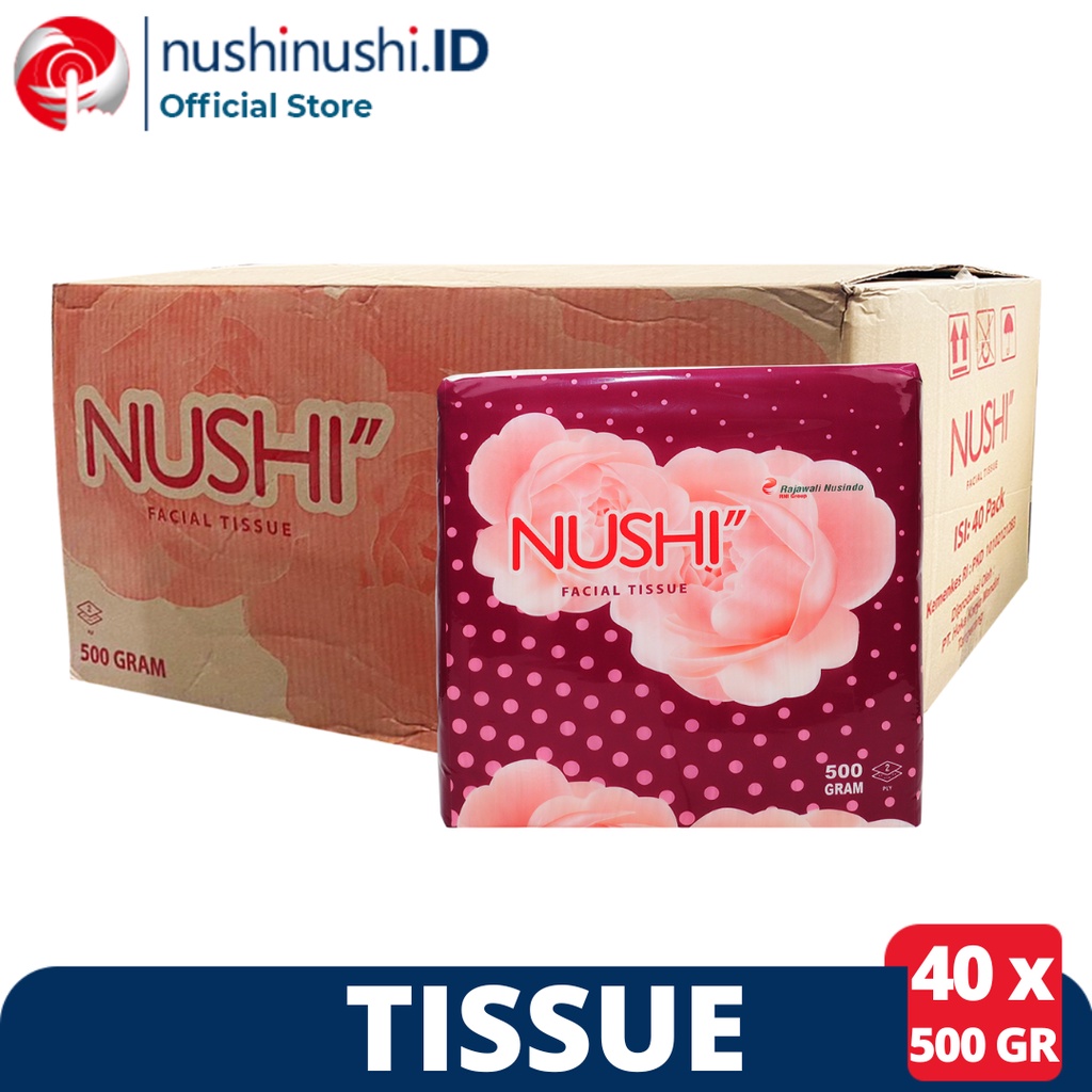 Jual Nushi" Facial Tissue 1 Karton/40 Pcs @ 500 Gr 2 Ply | Shopee Indonesia