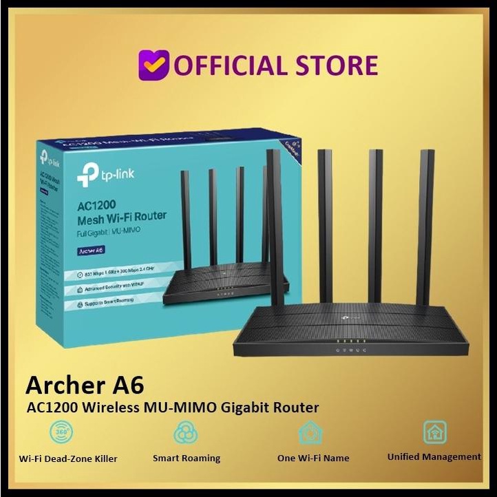 Jual Tp-Link Archer A6 Ac1200 Wireless Mu-Mimo Gigabit Router | Shopee ...