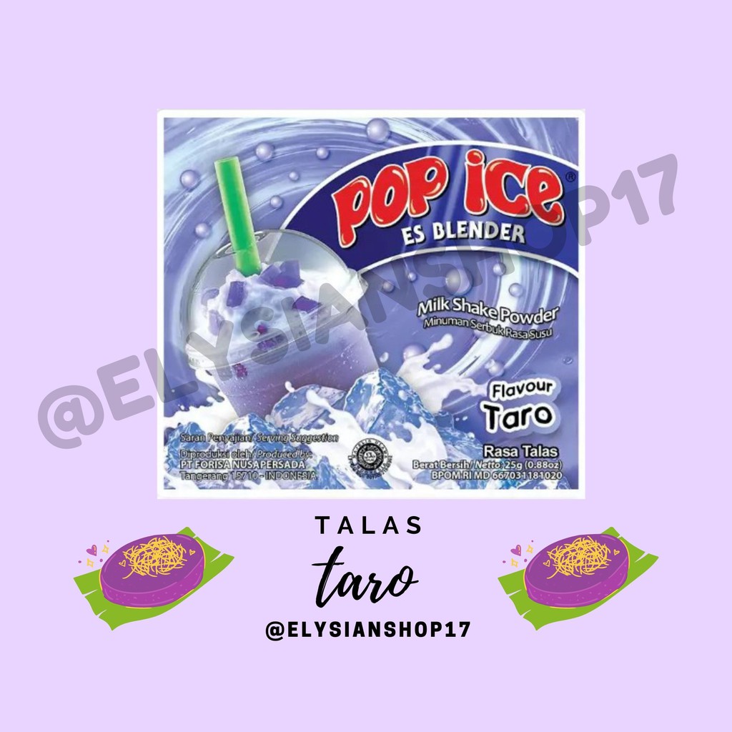 Jual Pop Ice Taro / Talas 1 Renceng (10 Sachet) | Shopee Indonesia