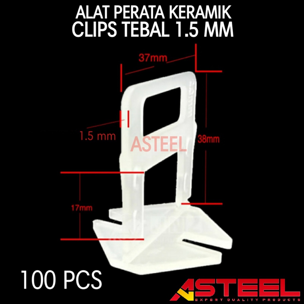 Jual ASTEEL klip clip nat 1.5mm Alat perata pasang keramik granit ...