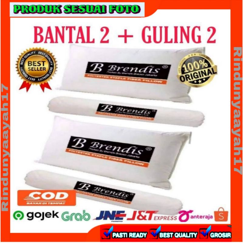Jual [100%ORIGINAL]Bantal Kepala hotel Brendis & guling Brendis 2 set ( 2 bantal + 2 guling ...