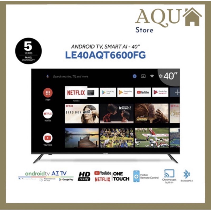 Jual AQUA TV LED 40 INCH SMART ANDROID TV JAPAN AQT6600 | Shopee Indonesia