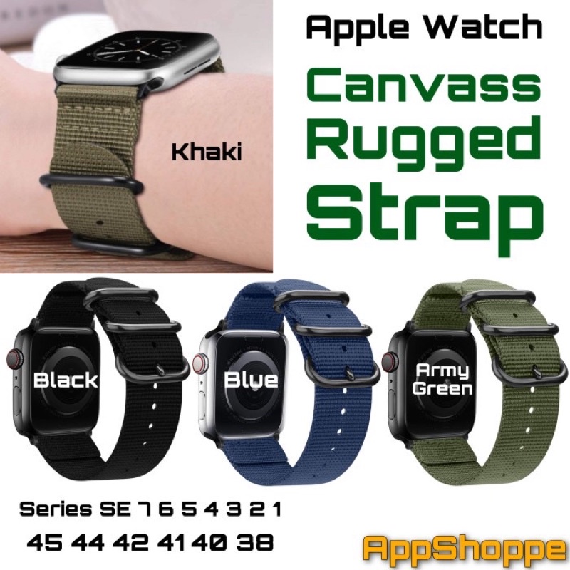 Jual Apple Watch Canvas Rugged Strap PREMIUM SE 7 654321 TALI JAM ...