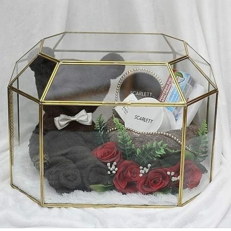 Jual box mahar seserahan kaca / box hantaran seserahan unik / box mahar ...