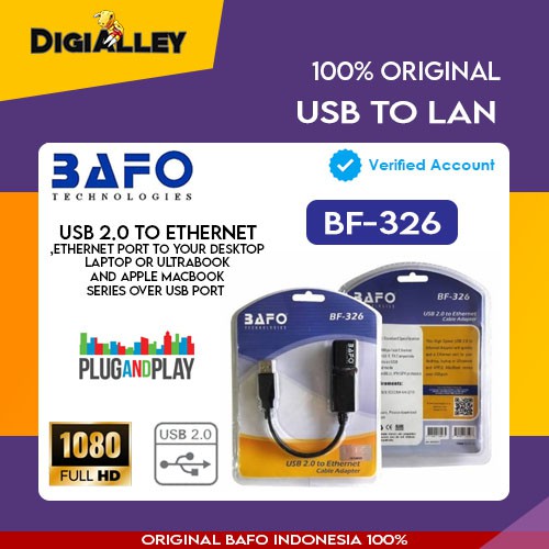 Jual Converter Bafo BF-326 USB To LAN Ethernet Adapter USB BF326 | Shopee Indonesia