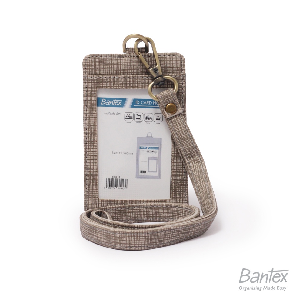 Jual Bantex Leather Name Tag ID Card Holder Beige 8869 13 Kulit ...