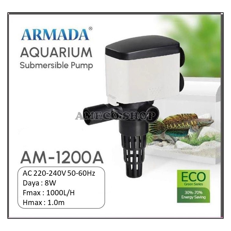 Jual ARMADA Power Head Pompa Air Celup Aquarium AM 1200 A | Shopee ...