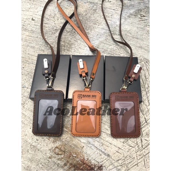Jual Name Tag Kulit Logo BRI - Id Card Kulit Bank BRI - Id Card Holder ...