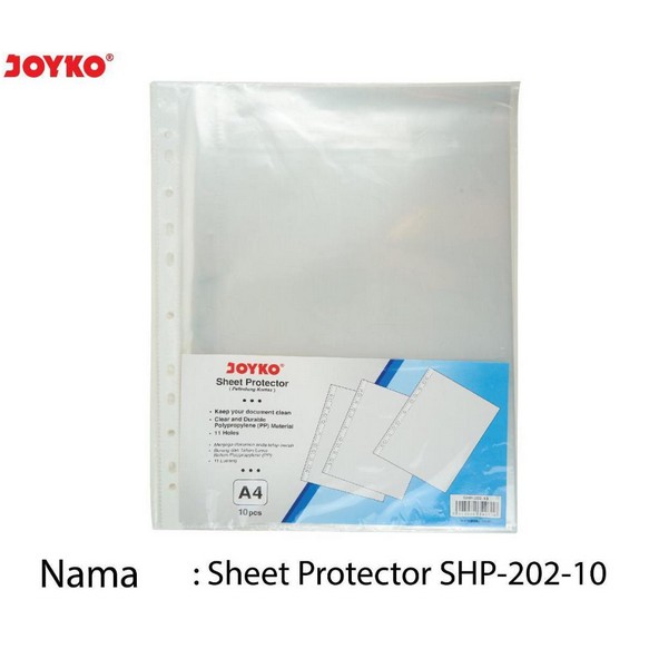Jual Sheet Protector Pelindung Kertas Joyko SHP-202-10 Pocket File A4 ...