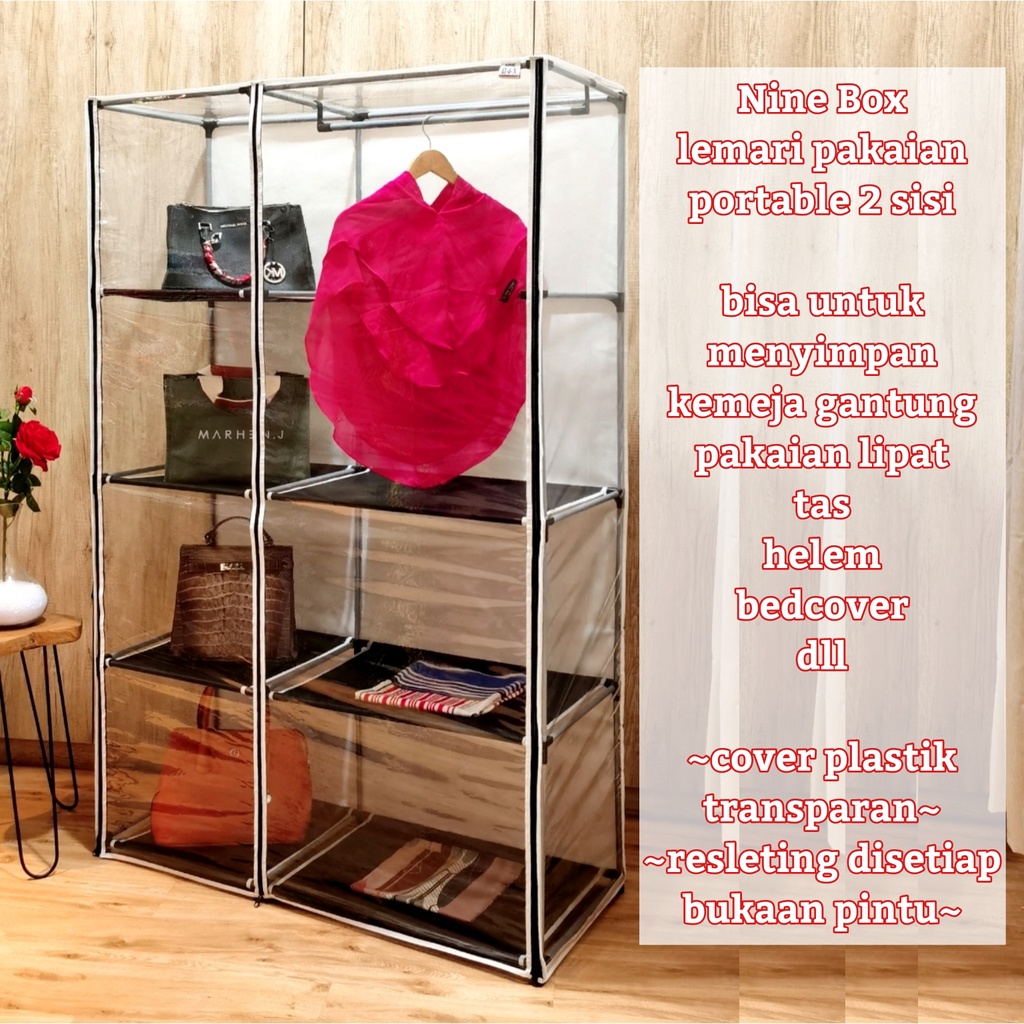 Jual NINE BOX RAK LEMARI PENYIMPANAN PAKAIAN UKURAN BESAR DENGAN SARUNG ...
