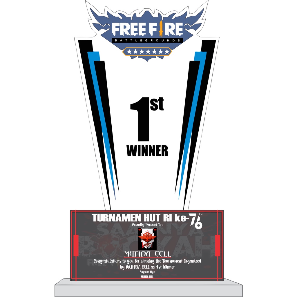 Jual Trophy Free Fire/Plakat Free Fire/Piala Free Fire/Bahan Akrilik ...