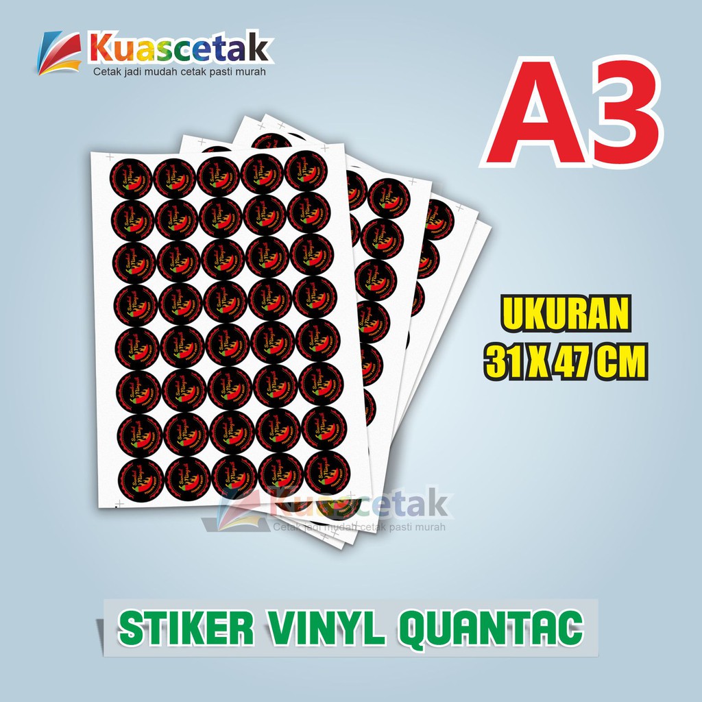 Jual CETAK STIKER VINYL QUANTAC A3 STIKER CUTTING | Shopee Indonesia