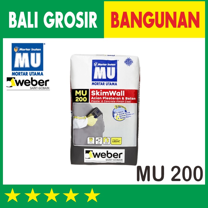 Jual MU 200 20 KG / MORTAR UTAMA ACIAN HALUS ABU ANTI RETAK SERIBU ...