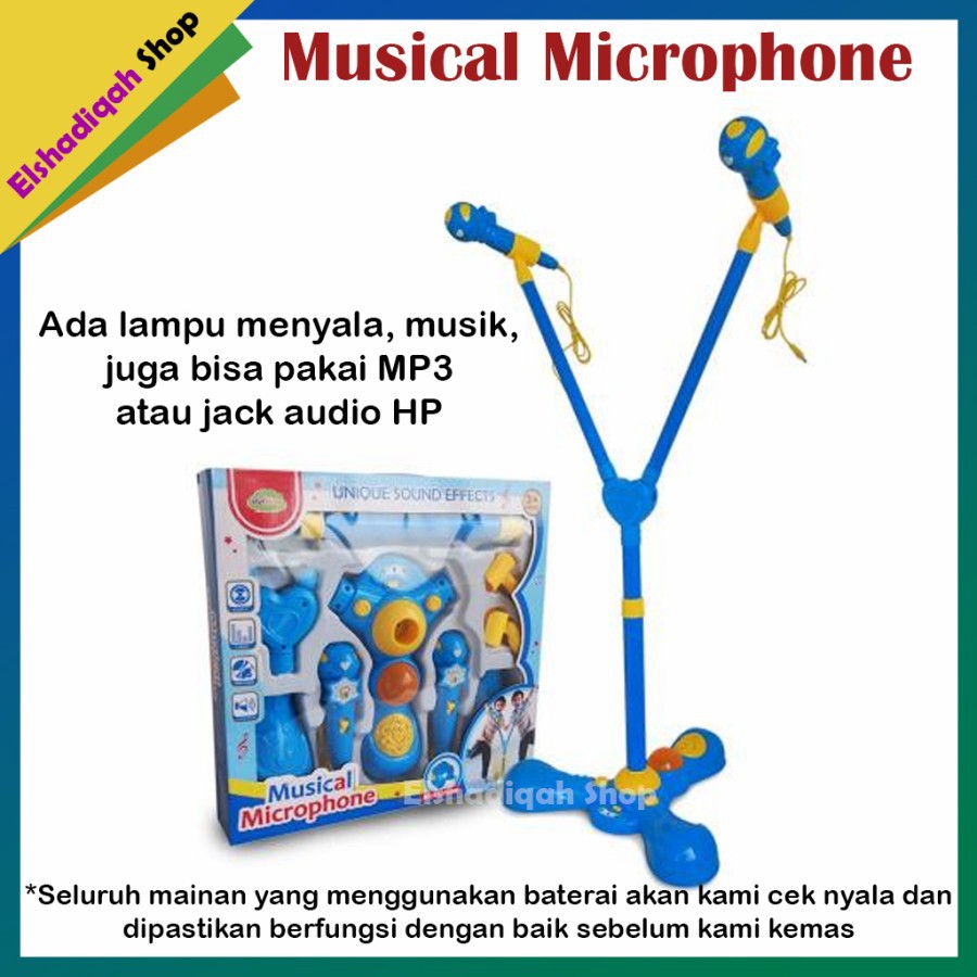 Jual Mainan musical double microphone karaoke bernyali anak | Shopee ...
