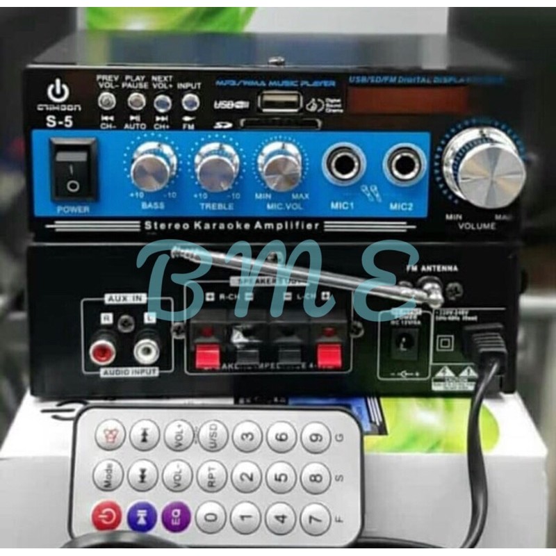 Jual POWER AMPLIFIER MINI Crimson S5 AC/DC STEREO BLUETOOTH USB RADIO ...
