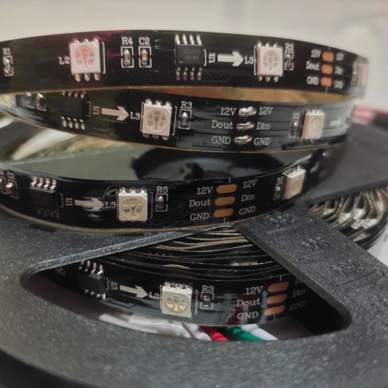 Jual LED strip ws2811 ip30 PCB blak DC 12 volt 150 LED 1 roll 5 mtr ...