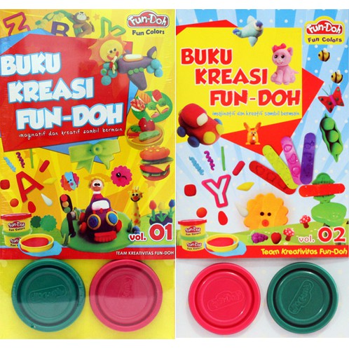 Jual Paket Buku Kreasi Fun Doh Vol.1 Vol. 2, play doh, lilin mainan ...