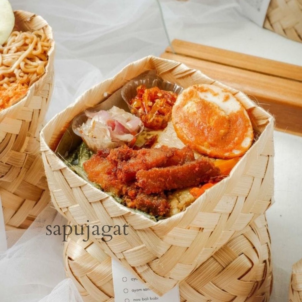 Jual PAKET ISI 20 PASANG - BESEK SOUVENIR 15X15 CM - BESEK ANYAM BAMBU ...