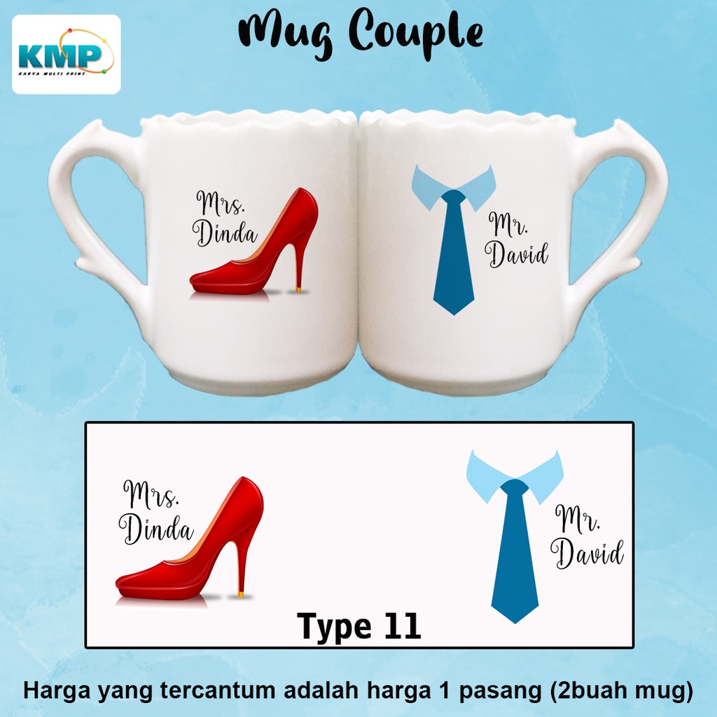Jual Mug Couple / Mug Happy Wedding / Kado Pernikahan / Mug Custom ...