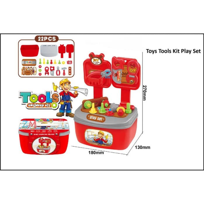 Jual MAINAN ANAK LAKI LAKI TOOLS SET TUKANGAN 17435 ISI 22PCS TOOL KIT ...