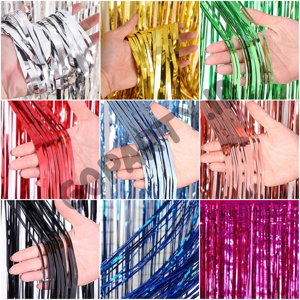 Jual TIRAI RUMBAI FOIL CURTAIN DEKORASI DINDING BACKDROP | Shopee Indonesia