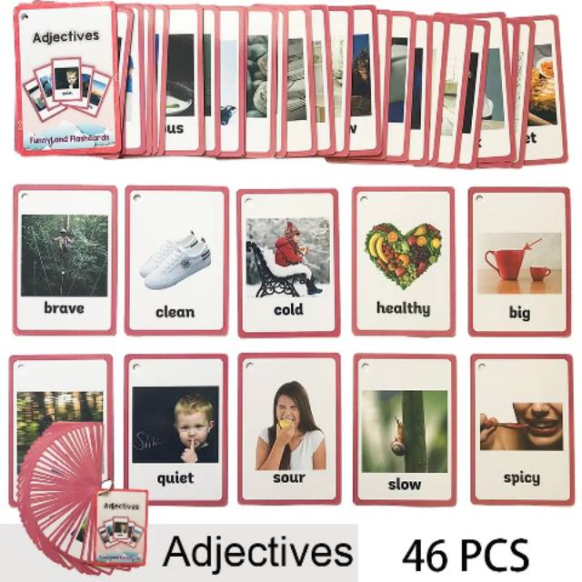 Jual Kartu edukatif/flash cards Adjective (kata sifat) | Shopee Indonesia