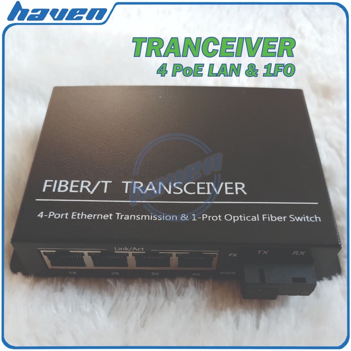 Jual Media Converter 1 Port FO 4 PoE LAN Switch Fiber Optic SC 100 ...