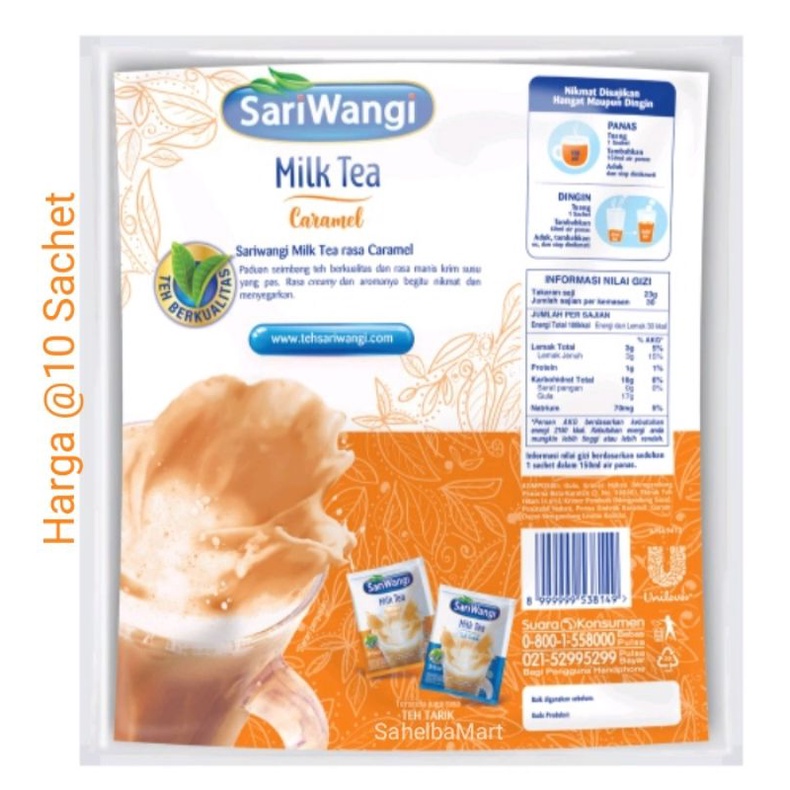 Jual SARIWANGI MILK TEA RASA CARAMEL isi 10 ORIGINAL | Shopee Indonesia