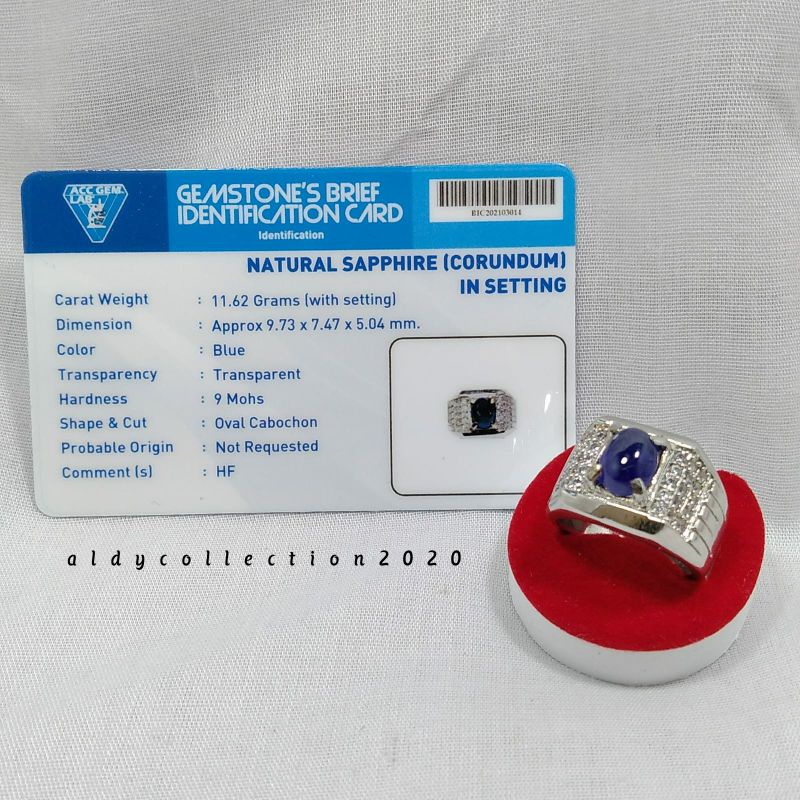 Jual Batu Blue Safir Asli Natural Besertifikat/Memo Siap Pakai | Shopee ...