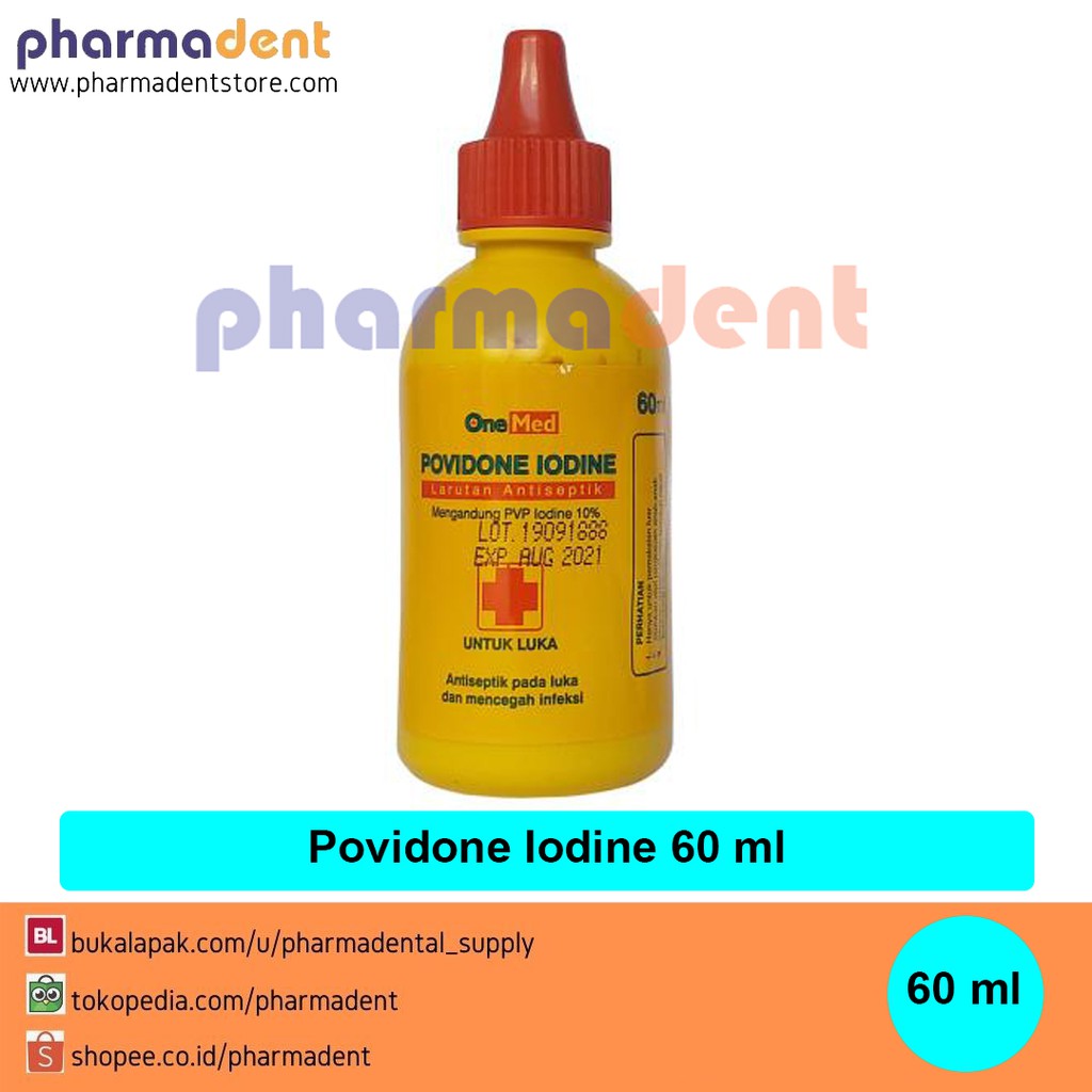 Jual Pharmadent Povidone Iodine OneMed 60 ml | Shopee Indonesia